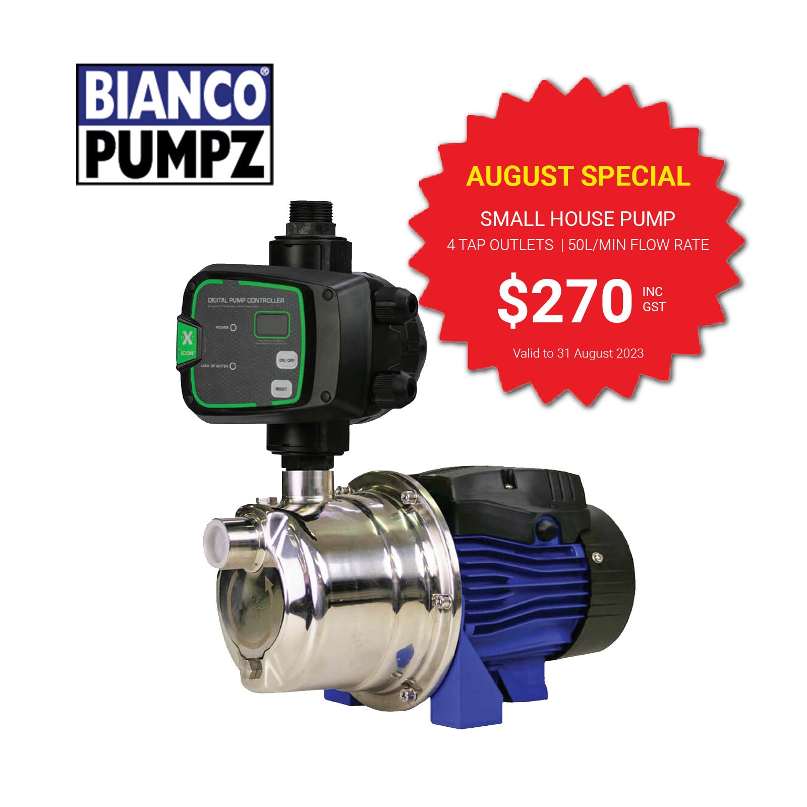 BIANCO INOX45 Small House Pump - APR Tanks - Water Tanks | Rainwater ...